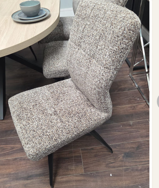 Arabella Dining Chair in textured fabric . So comfy