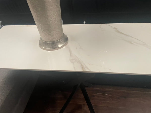 Enzo white and gold console table