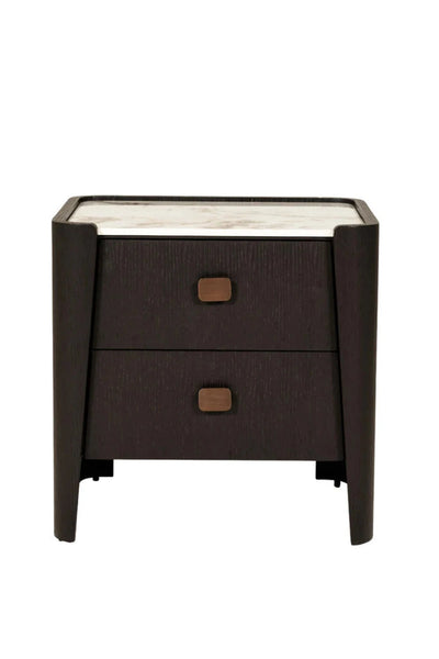Rhona Designer Bedside locker with marble top